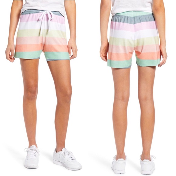 Wildfox | Shorts | Wildfox Carter Rainbow Stripe Drawstring Shorts ...